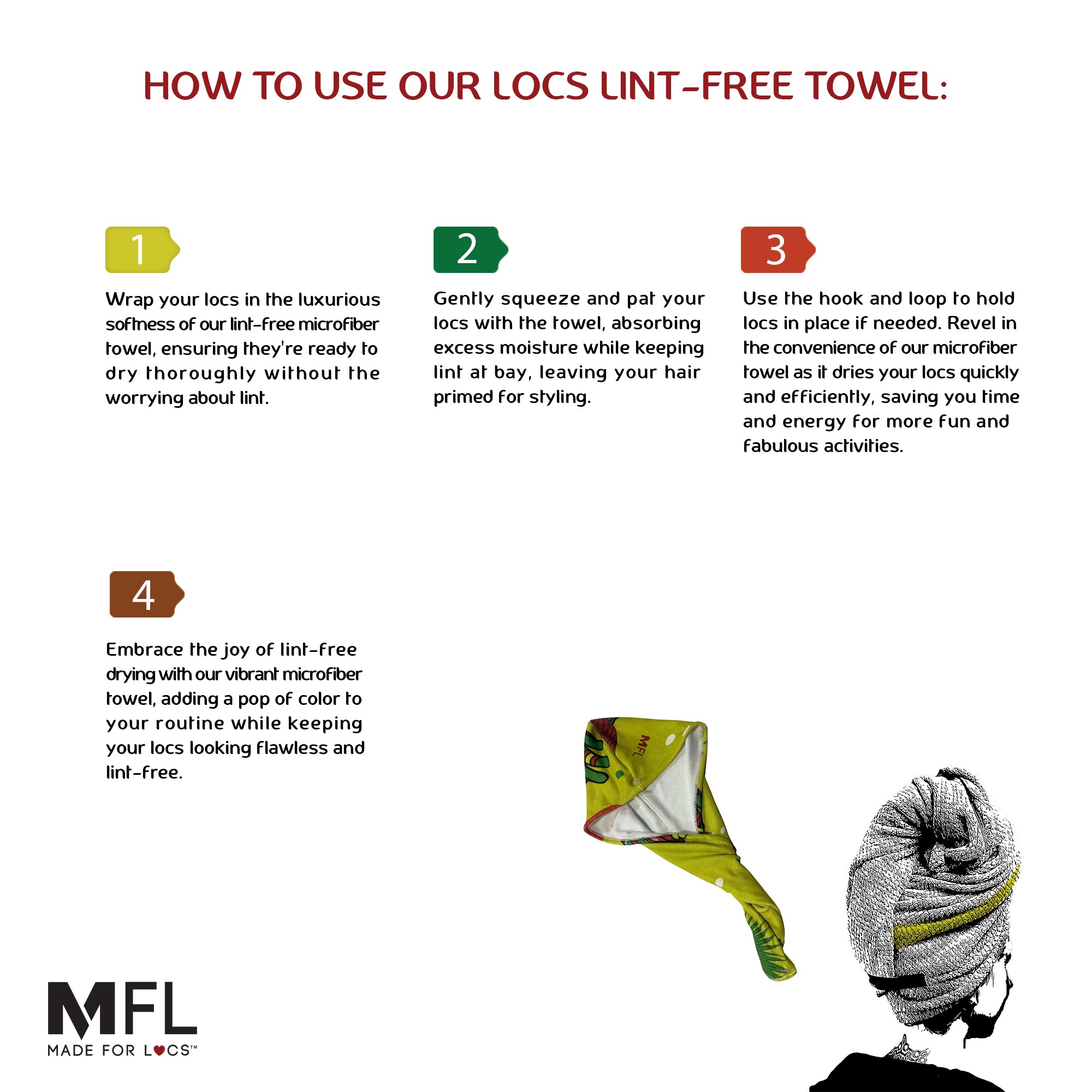 MFL Locs Micro-Fiber Towel - Lint Free (Extra Large) – Made For Locs