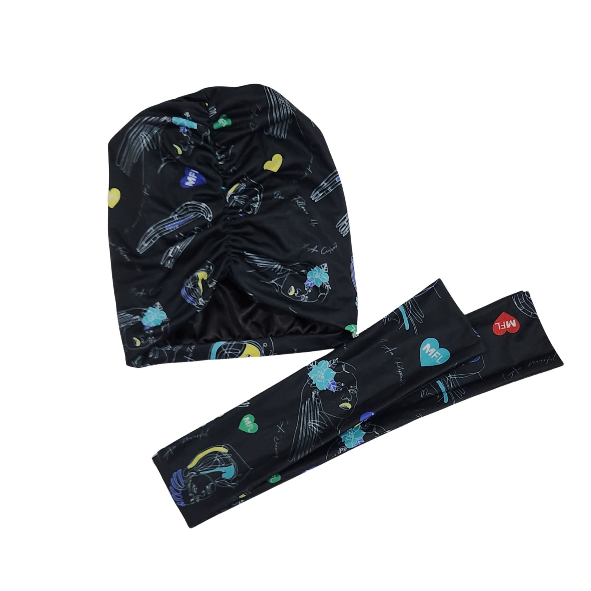 2 in 1 Turban Locs Affirmation Headwrap Duo with Satin Lining – Made ...