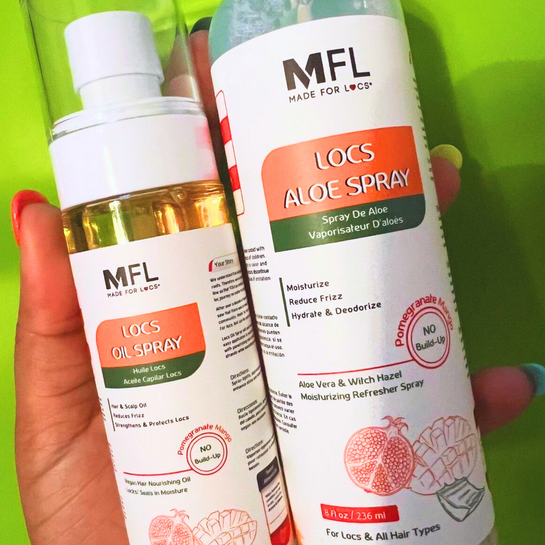 Locs Refresher Spray & Oil Spray Bundle - Pomegranate Mango – Made For Locs